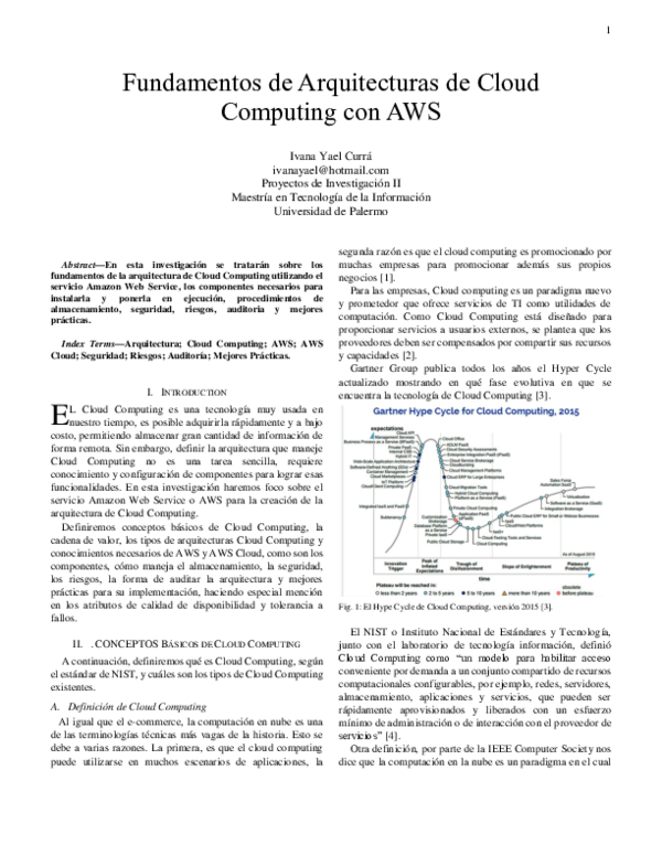 (PDF) Fundamentos de Arquitecturas de Cloud Computing con AWS