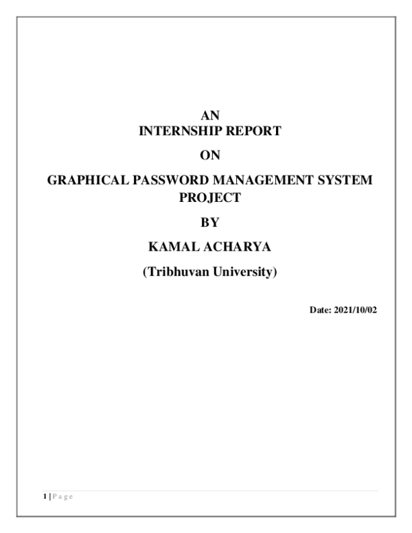 (PDF) Graphical password management system project report