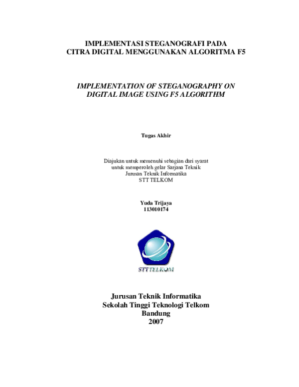 (PDF) IMPLEMENTASI STEGANOGRAFI PADA CITRA DIGITAL MENGGUNAKAN ...