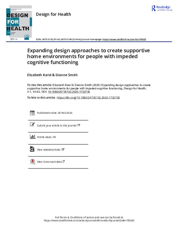 (PDF) Expanding design approaches to create supportive home environments for people with impeded ...
