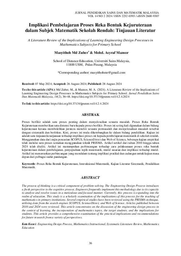 (PDF) Implikasi Pembelajaran Proses Reka Bentuk Kejuruteraan dalam ...