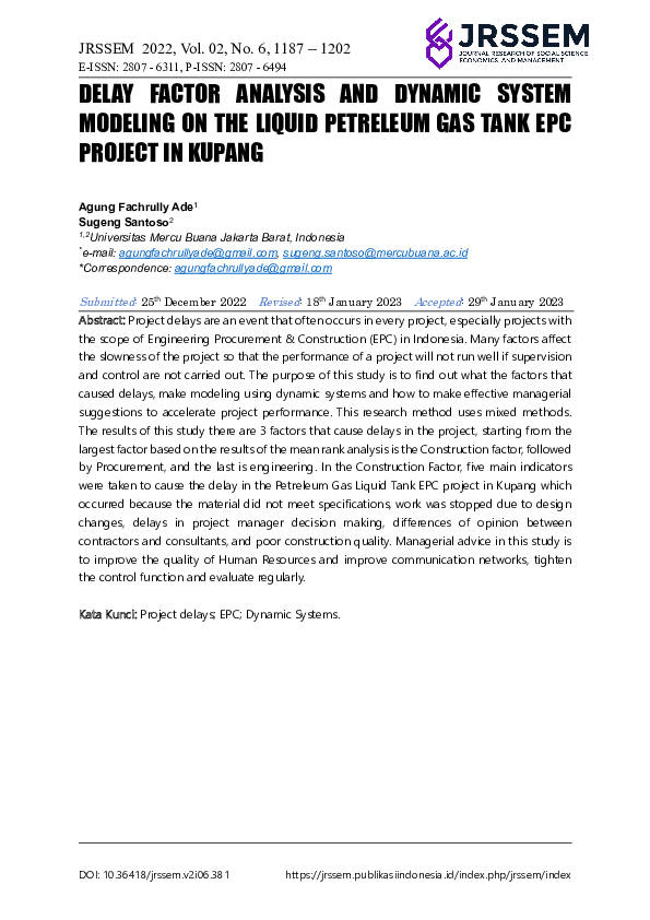 (PDF) Analyzing Delay Factors in EPC Projects