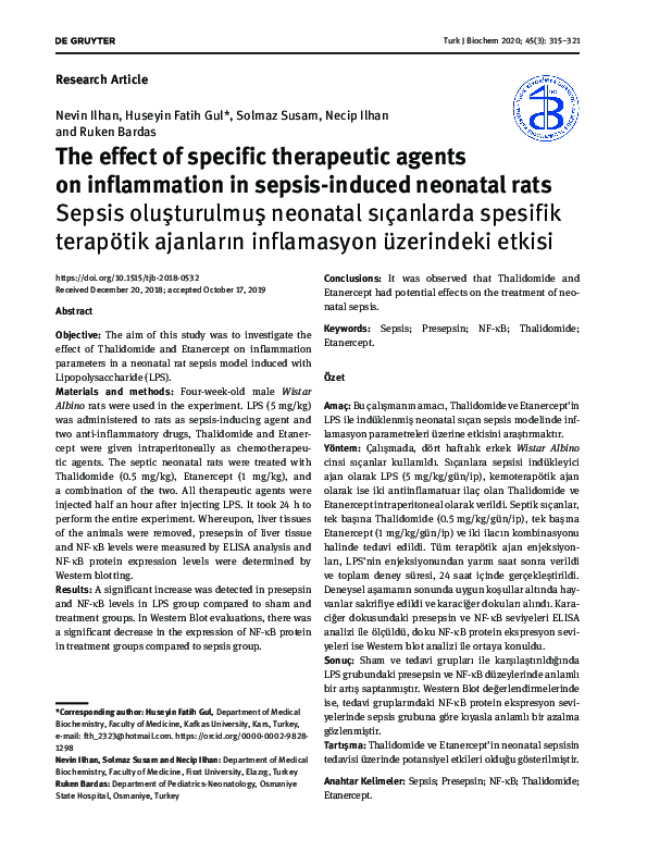 (PDF) The effect of specific therapeutic agents on inflammation in ...