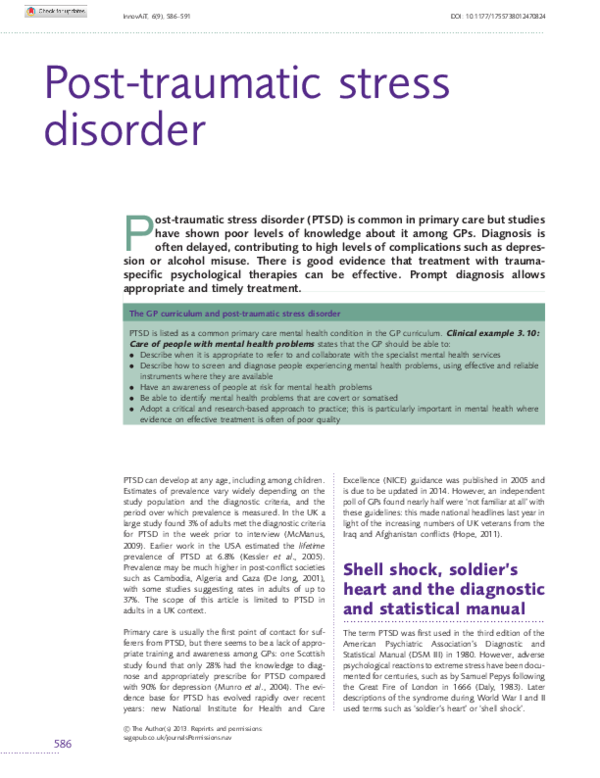 (PDF) Post-traumatic stress disorder