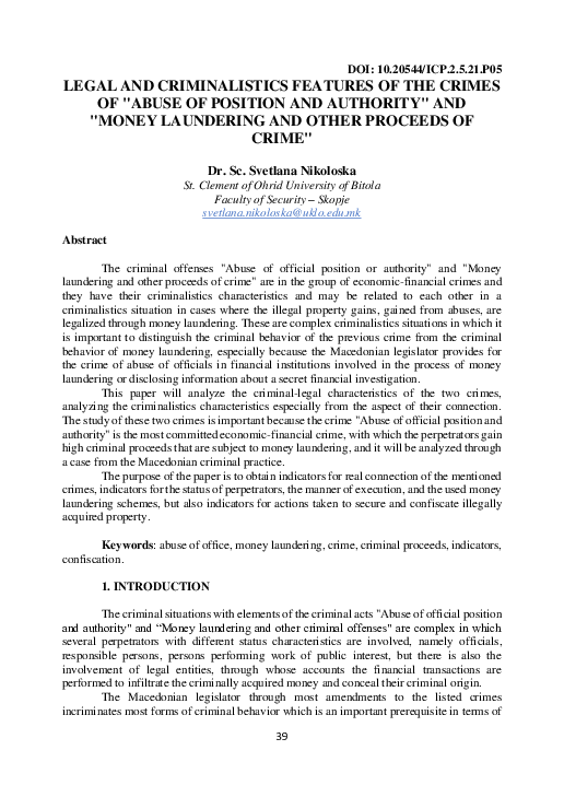 (PDF) Legal and Criminalistics Features of the Crimes of "Abuse of ...