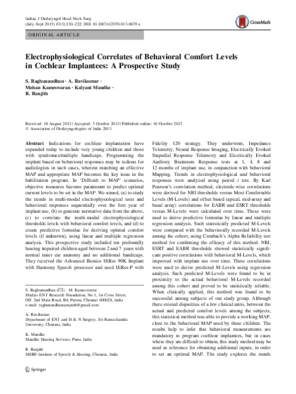 (PDF) Electrophysiological Correlates of Behavioral Comfort Levels in ...