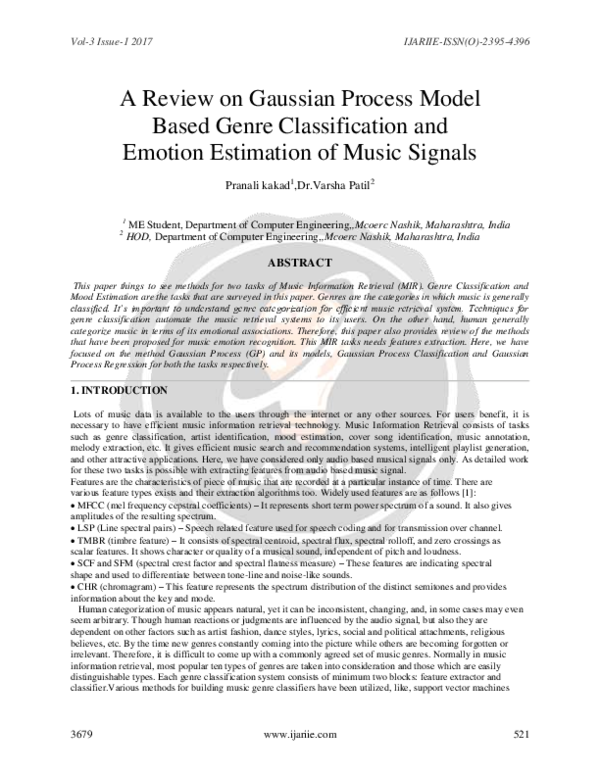 (PDF) A Review on Gaussian Process Model Based Genre Classification and ...