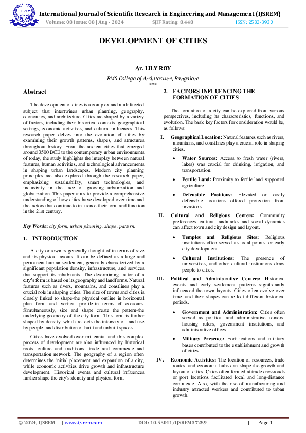 (PDF) DEVELOPMENT OF CITIES