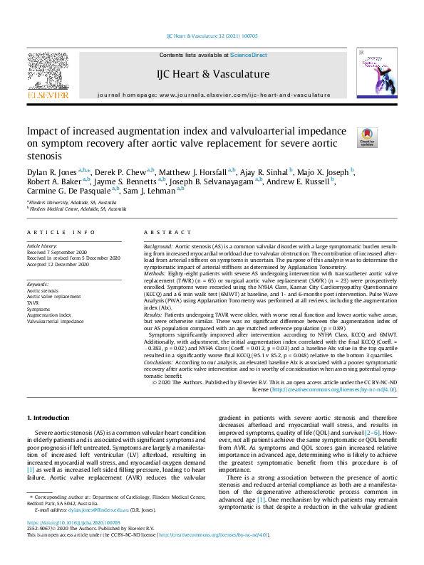 (PDF) Impact of increased augmentation index and valvuloarterial ...