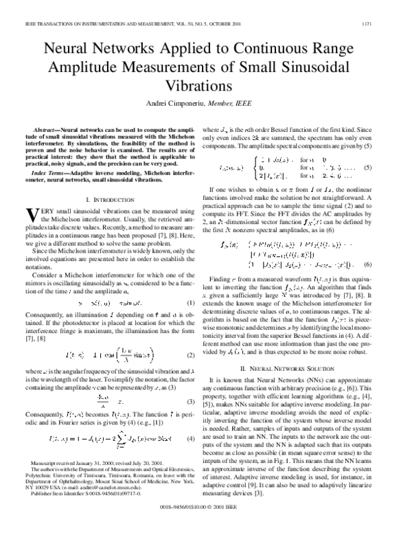 (PDF) Neural networks applied to continuous range amplitude ...