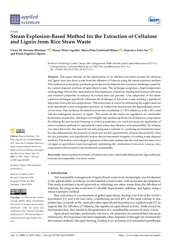 (PDF) Steam Explosion-Based Method for the Extraction of Cellulose and ...