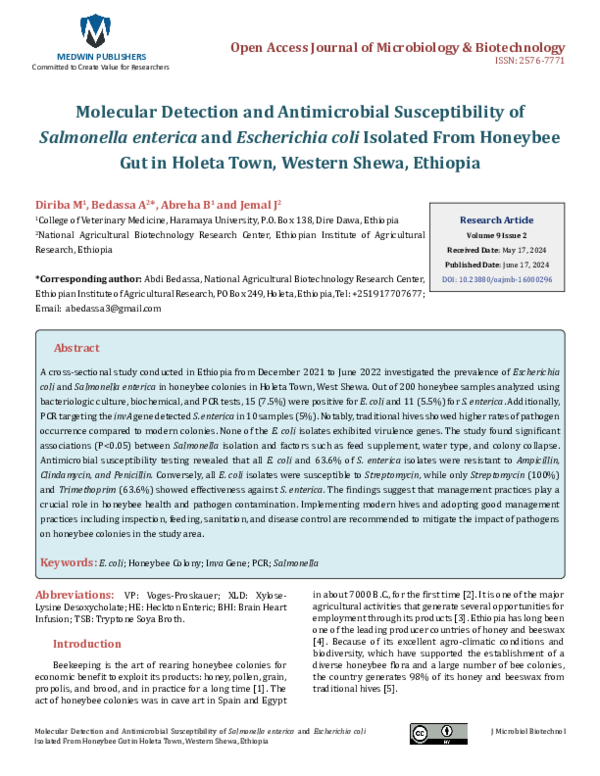 (PDF) Molecular Detection and Antimicrobial Susceptibility of ...