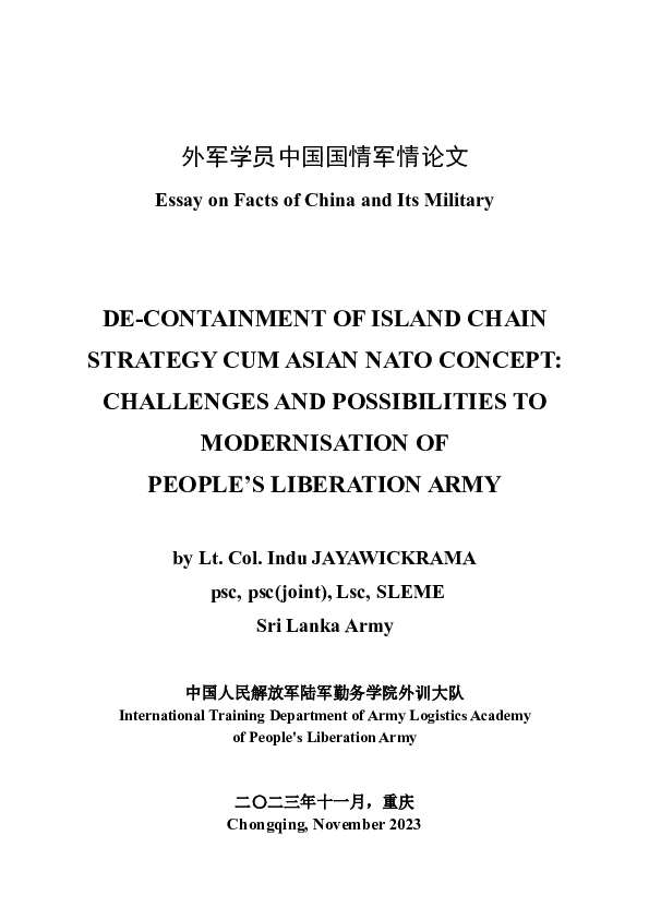 (PDF) DE-CONTAINMENT OF ISLAND CHAIN STRATEGY CUM ASIAN NATO CONCEPT ...