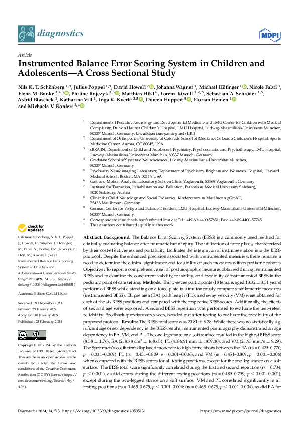 (PDF) Instrumented Balance Error Scoring System in Children and ...