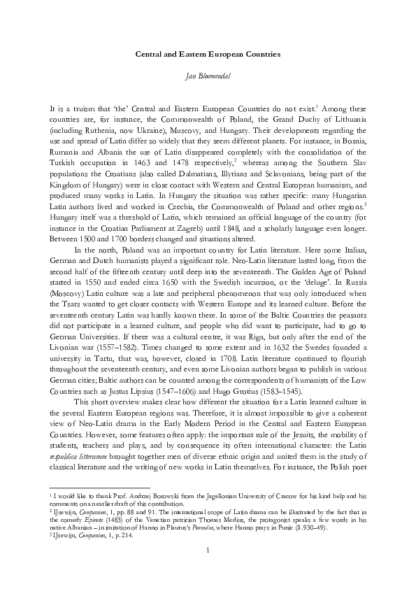 (PDF) Central and Eastern European Countries