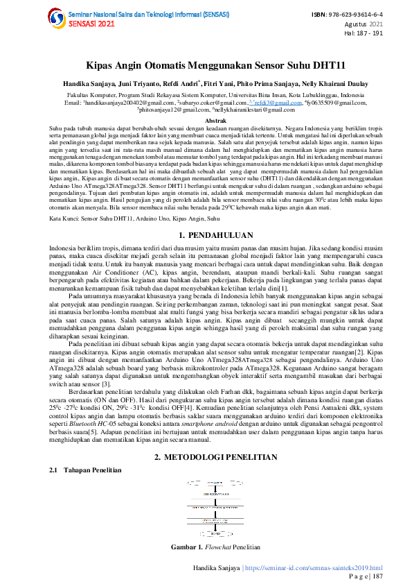 (PDF) Kipas Angin Otomatis Menggunakan Sensor Suhu DHT11