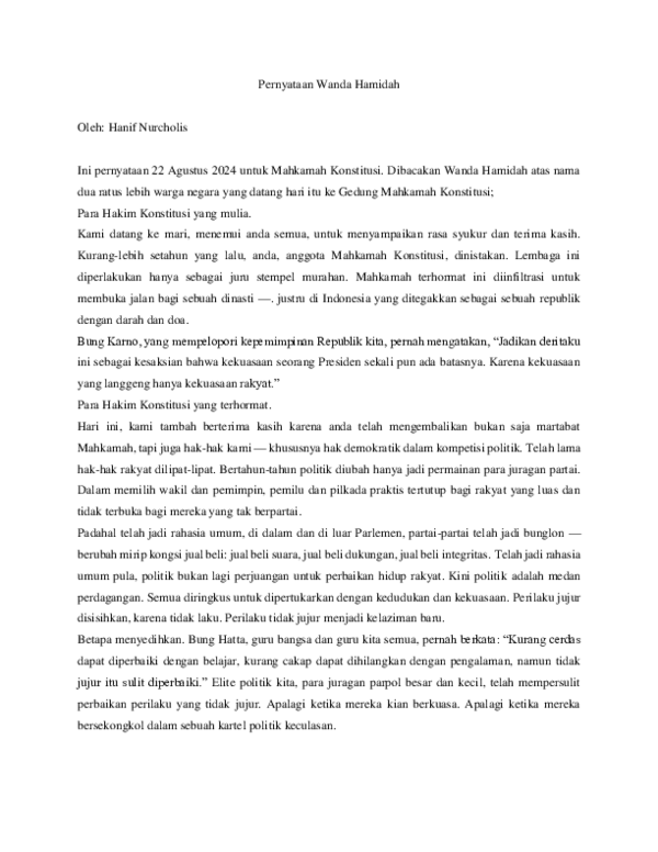 (PDF) Pernyataan Wanda Hamidah