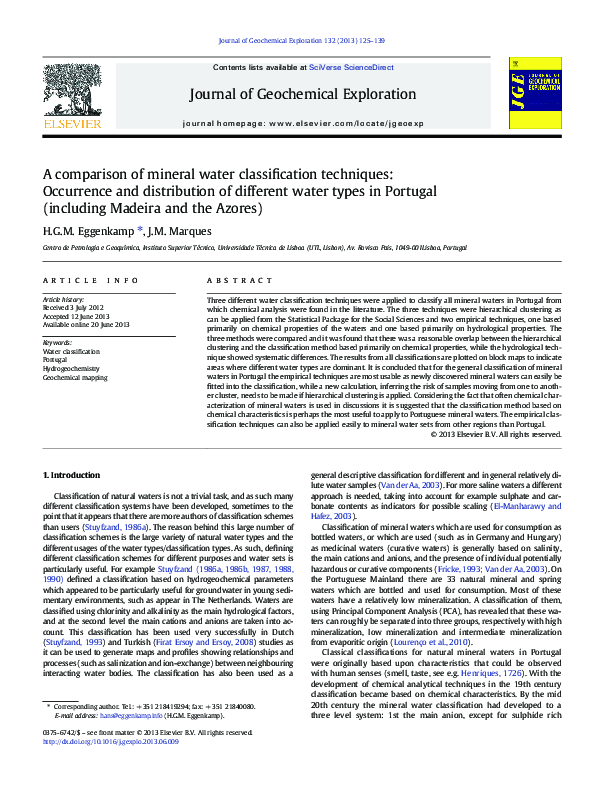 (PDF) A comparison of mineral water classification techniques ...