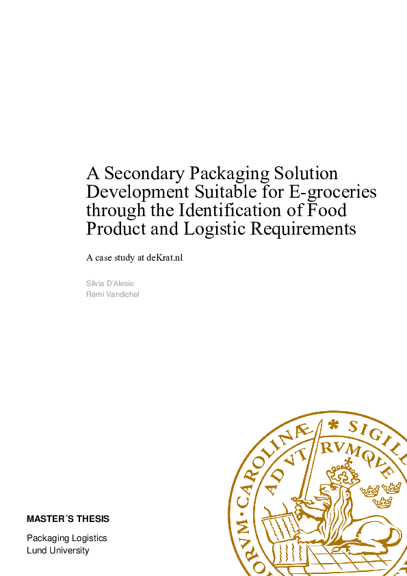 (PDF) A Secondary Packaging Solution Development Suitable for E ...