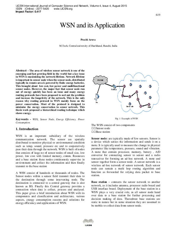 (PDF) WSN and its Application