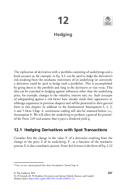(PDF) Hedging