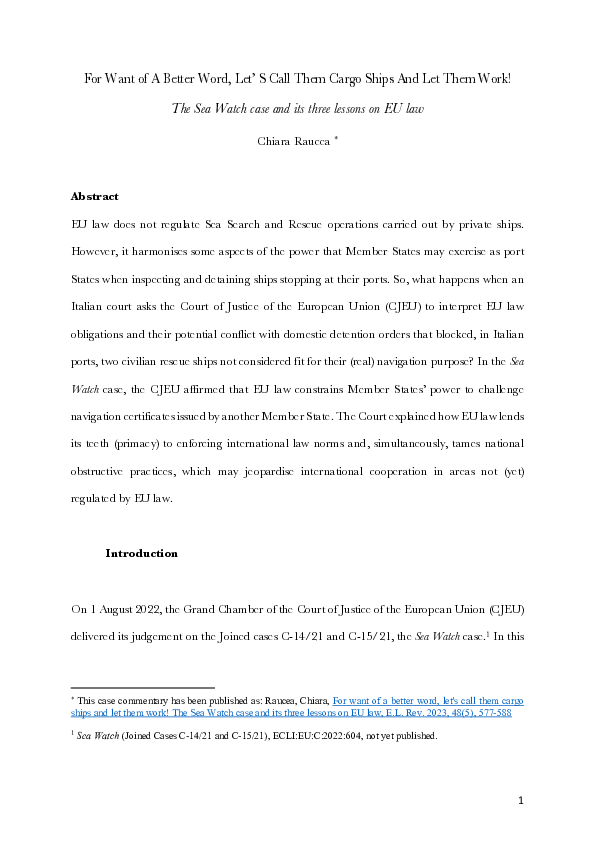 (PDF) For Want of A Better Word, Let’ S Call Them Cargo Ships And Let ...