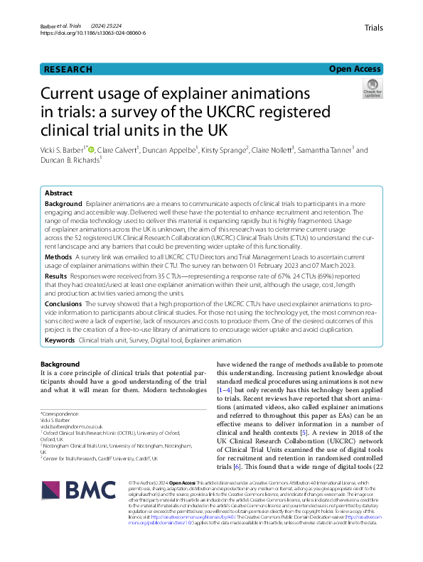 (PDF) Current usage of explainer animations in trials: a survey of the ...