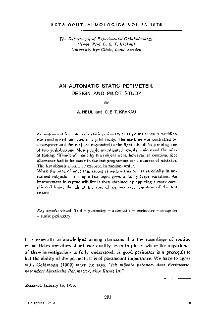 (PDF) An Automatic Static Perimeter, Design and Pilot Study