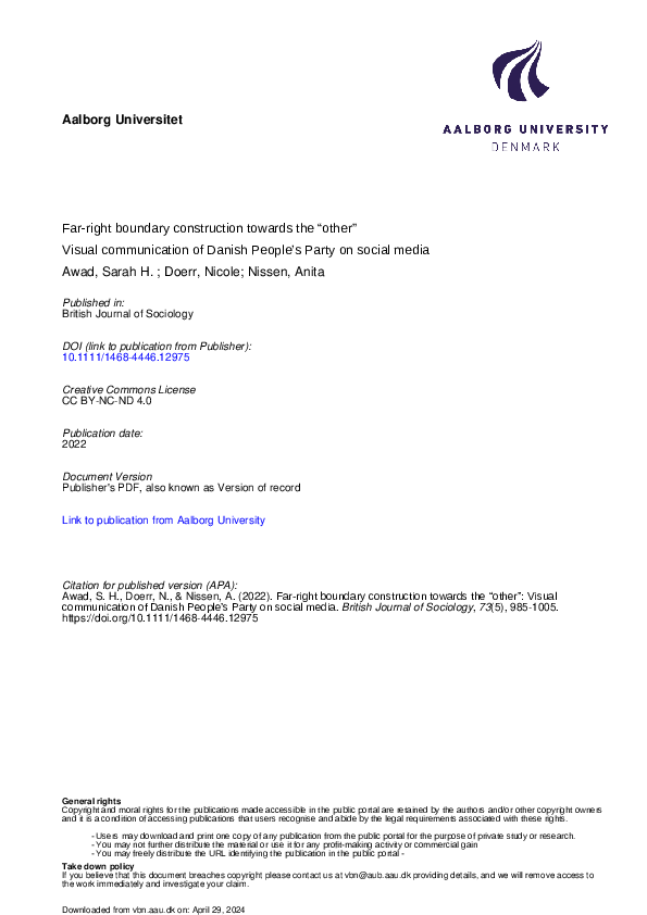 (PDF) Far‐right boundary construction towards the “other”: Visual ...