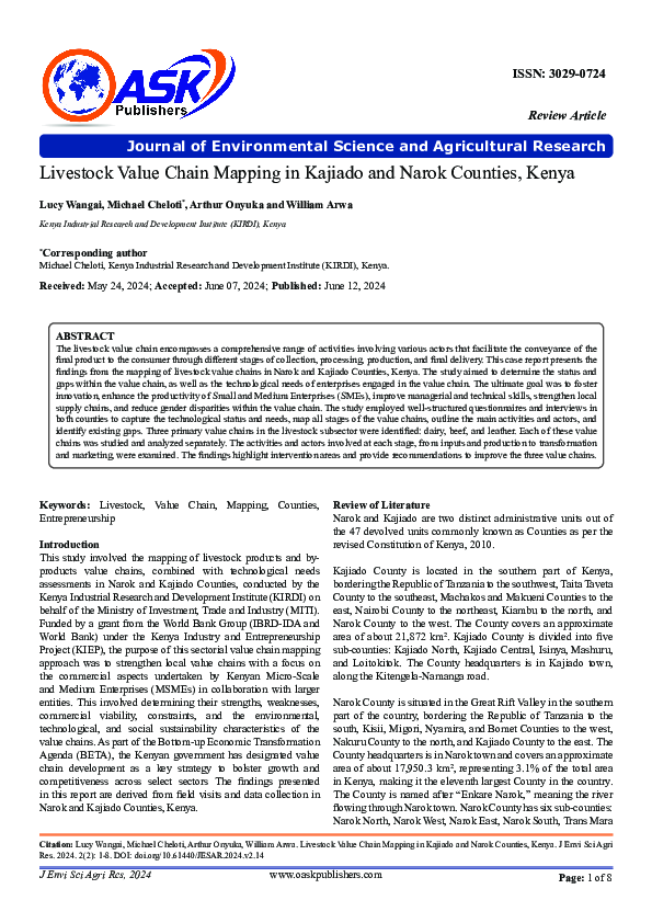 (PDF) Livestock Value Chain Mapping in Kajiado and Narok Counties ...