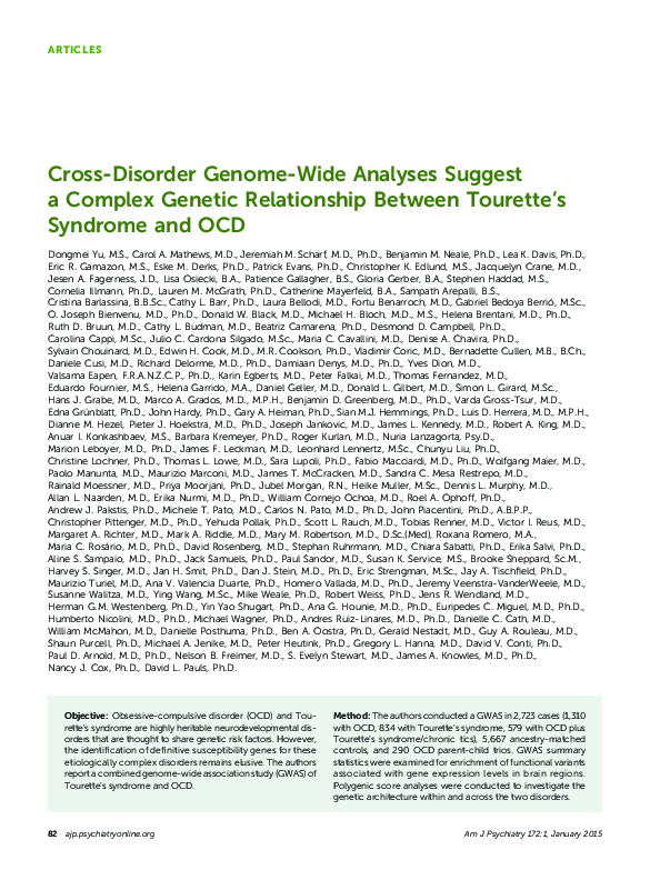 (PDF) Cross-Disorder Genome-Wide Analyses Suggest a Complex Genetic ...