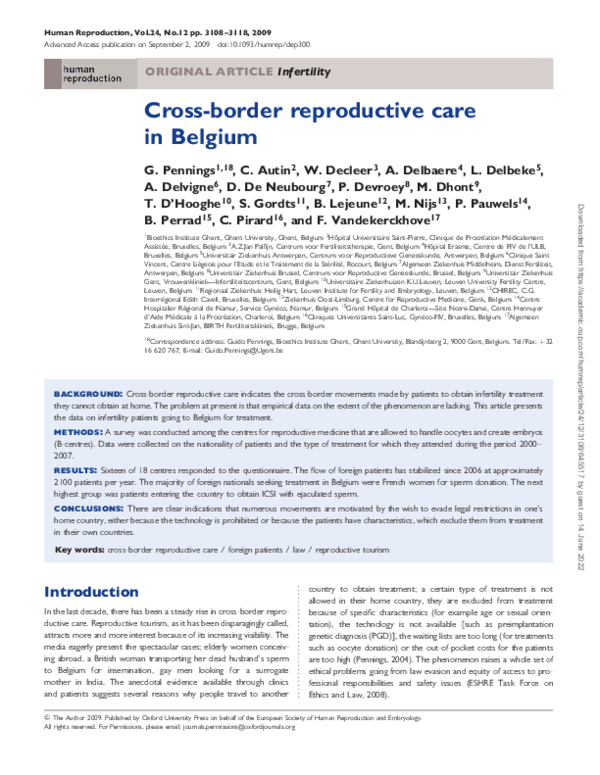 (PDF) Cross-border reproductive care in Belgium
