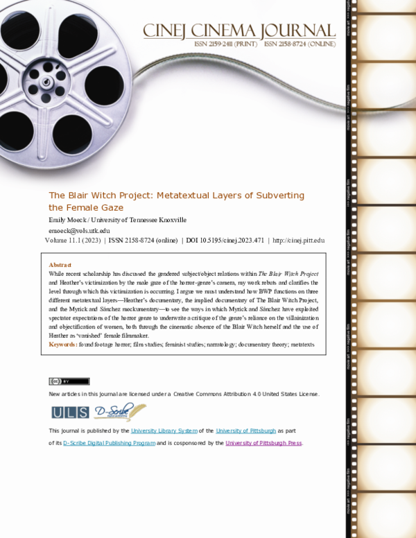 (PDF) The Blair Witch Project: Metatextual Layers of Subverting the ...