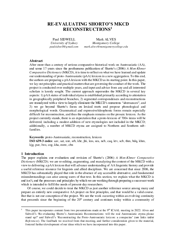 (PDF) RE-EVALUATING SHORTO’S MKCD RECONSTRUCTIONS