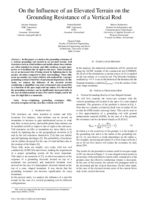 (PDF) On the Influence of an Elevated Terrain on the Grounding ...