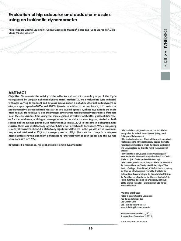 (PDF) Evaluation of hip adductor and abductor muscles using an ...