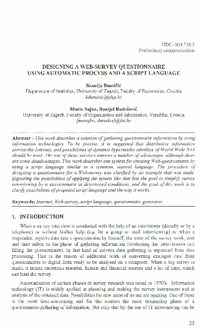 (PDF) Creating and Formatting Web-Questionnaires by Automated Process and Script Language