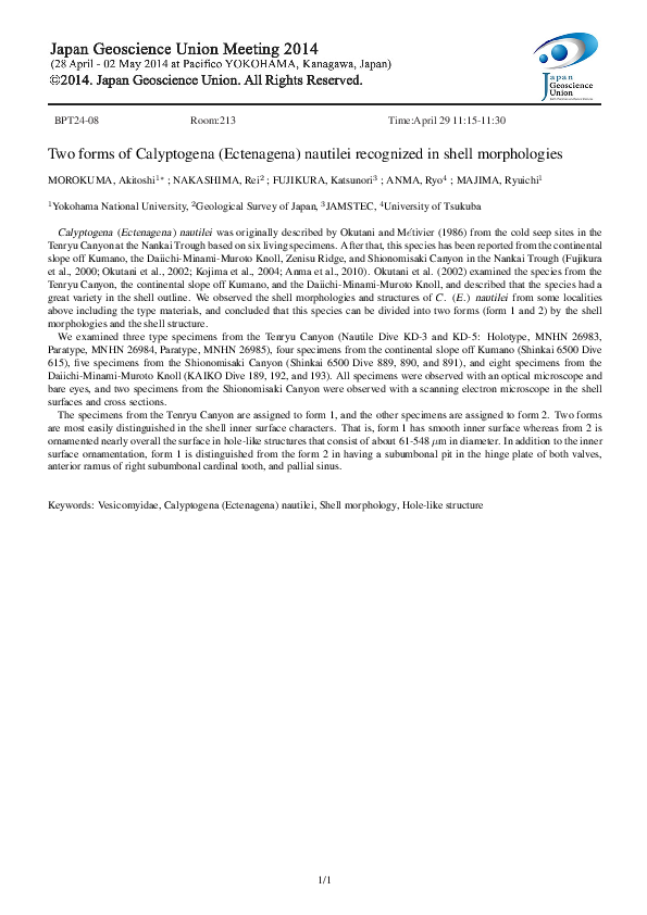 (PDF) Two forms of Calyptogena (Ectenagena) nautilei recognized in ...