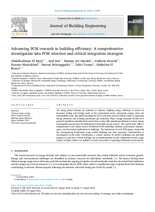 (PDF) Advancing PCM research in building efficiency: A comprehensive ...