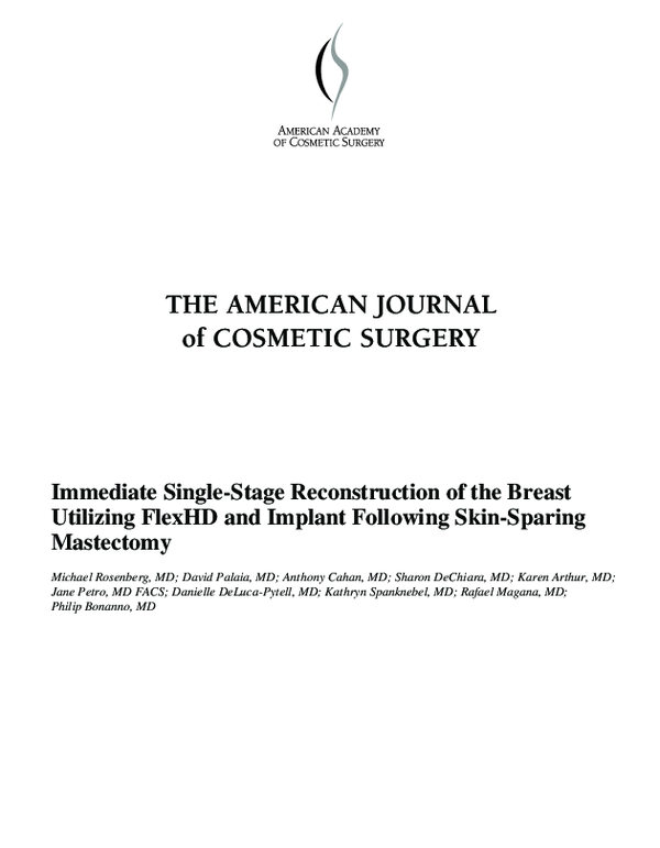 (PDF) Immediate Single-Stage Reconstruction of the Breast Utilizing ...