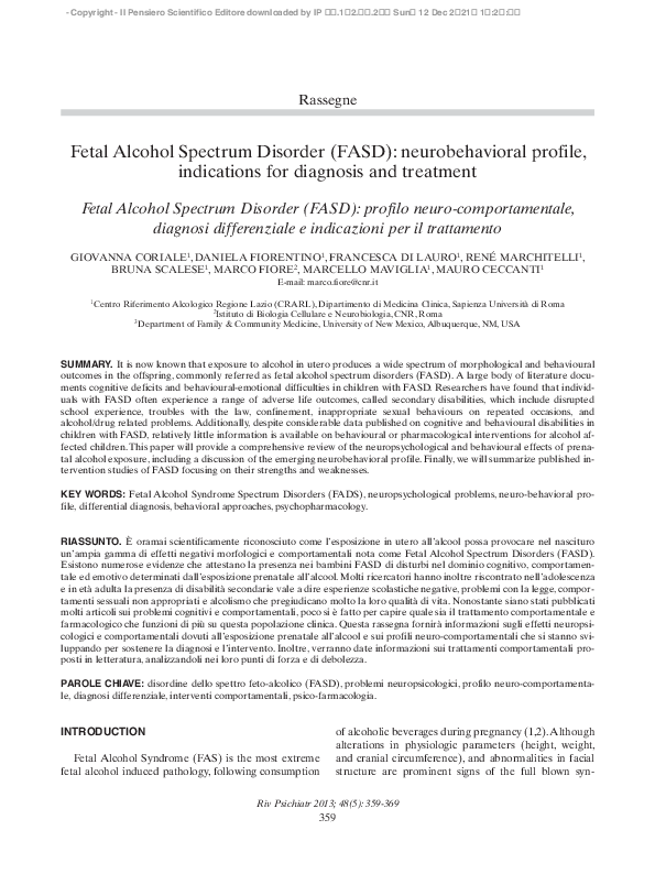 (PDF) Fetal Alcohol Spectrum Disorder (FASD): neurobehavioral profile ...