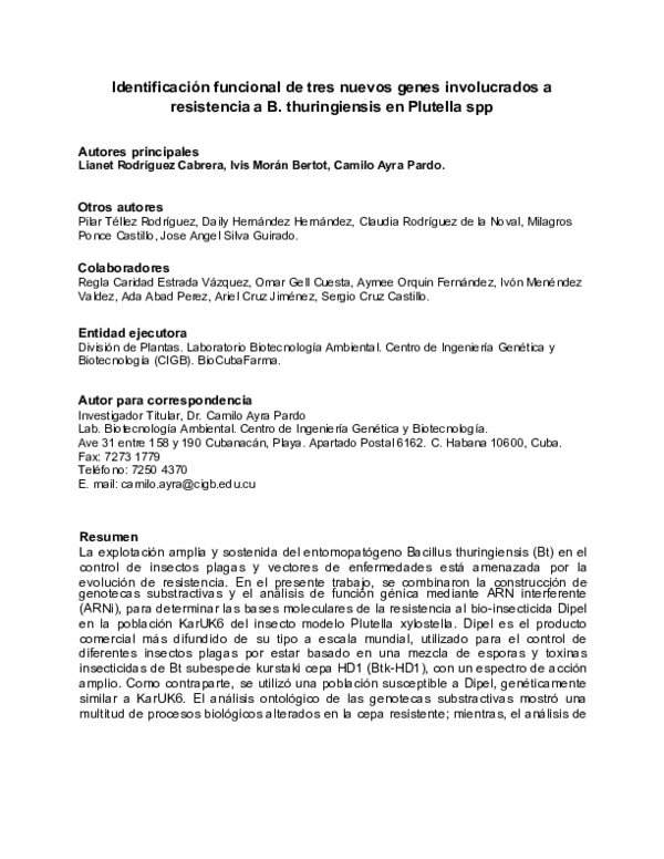 (PDF) Identificación funcional de tres nuevos genes involucrados a ...