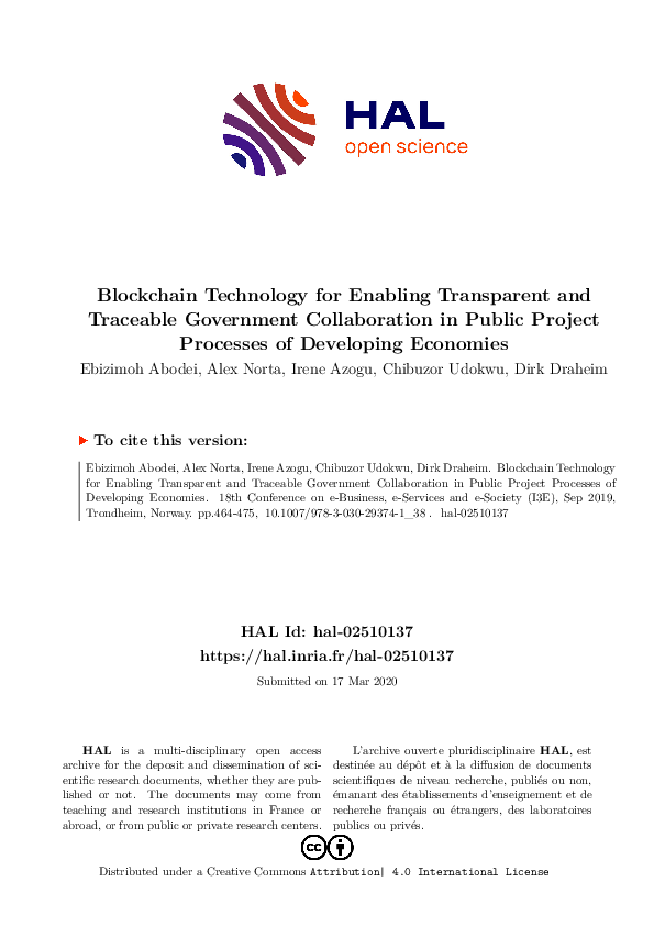 (PDF) Blockchain Technology for Enabling Transparent and Traceable Government Collaboration in ...