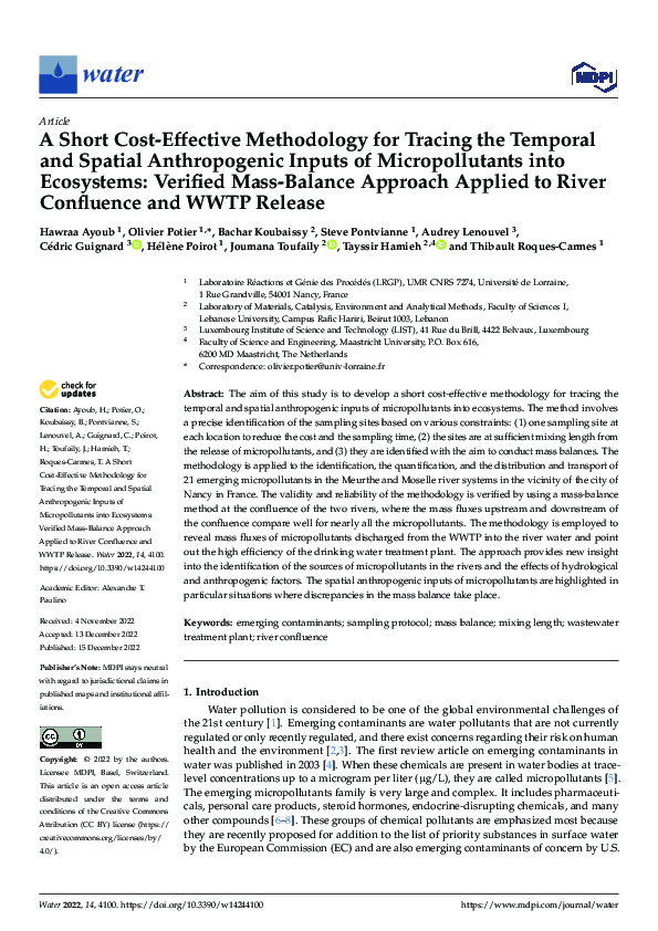 (PDF) A Short Cost-Effective Methodology for Tracing the Temporal and Spatial Anthropogenic ...