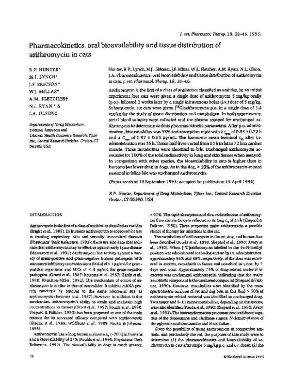 (PDF) Pharmacokinetics, oral bioavailability and tissue distribution of ...