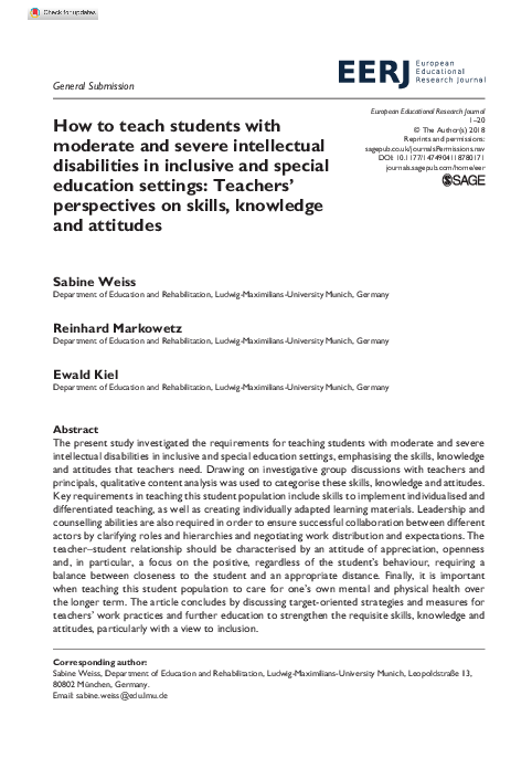 (PDF) How to teach students with moderate and severe intellectual ...