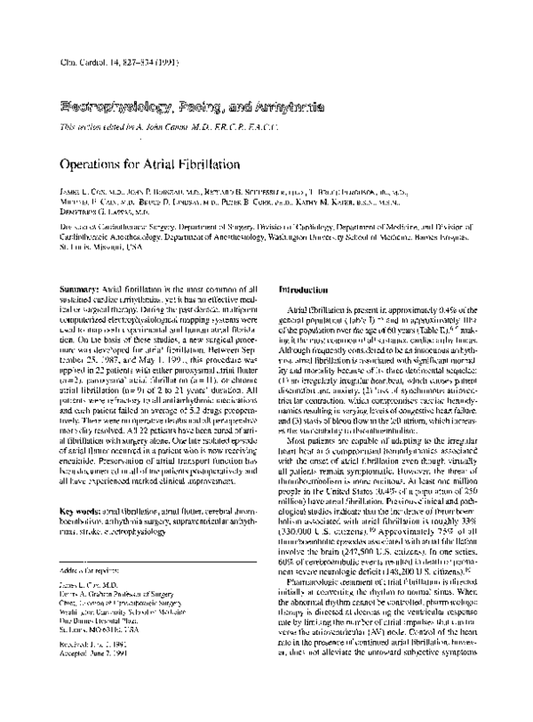 (PDF) Operations for Atrial Fibrillation | rick schuessler - Academia.edu
