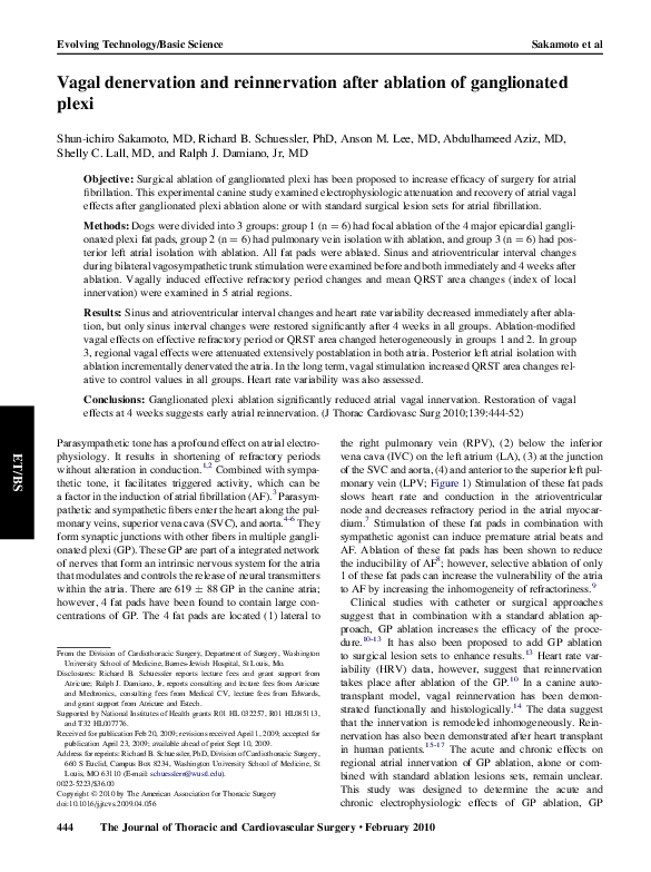 (PDF) Vagal denervation and reinnervation after ablation of ...