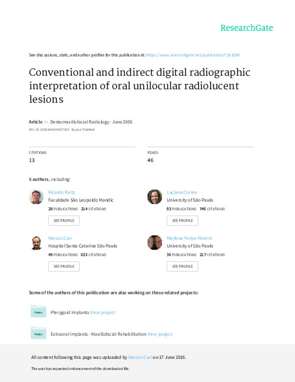 (PDF) Conventional and indirect digital radiographic interpretation of ...