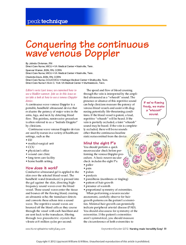 (PDF) Conquering the continuous wave venous Doppler